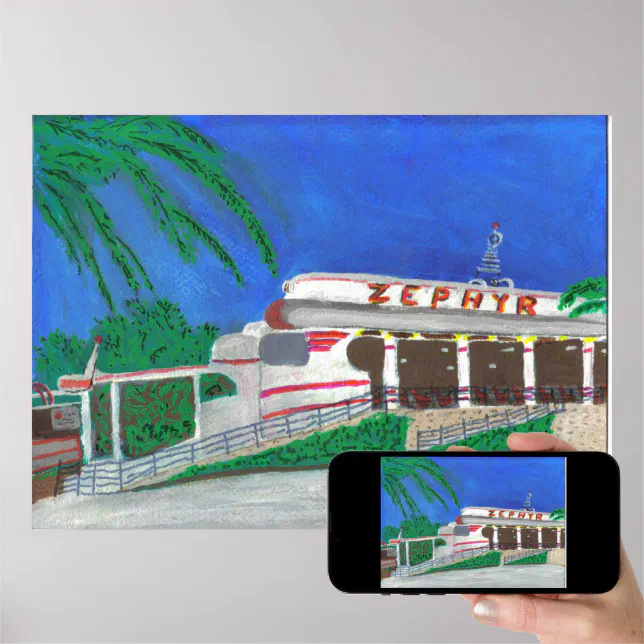 Zephyr Roller Coaster at the Beach Poster | Zazzle