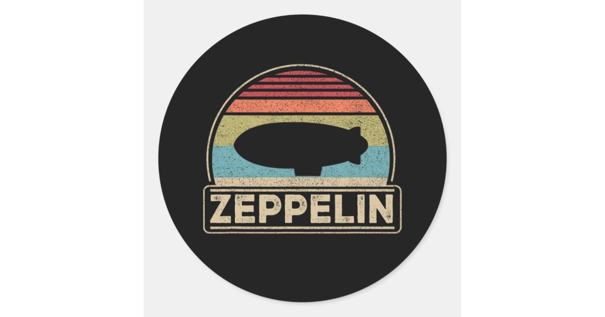 Zeppelin Vintage Retro Zeppelin Shirt Dirigible Classic Round Sticker ...