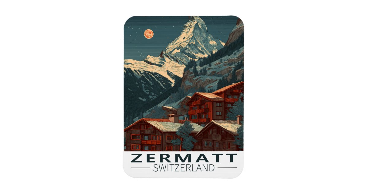 Zermatt Matterhorn Vintage Travel Magnet | Zazzle