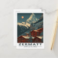 Zermatt Matterhorn Vintage Travel Postcard | Zazzle