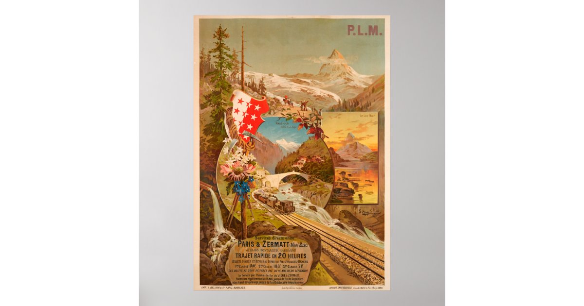 Zermatt Vintage Travel Poster | Zazzle