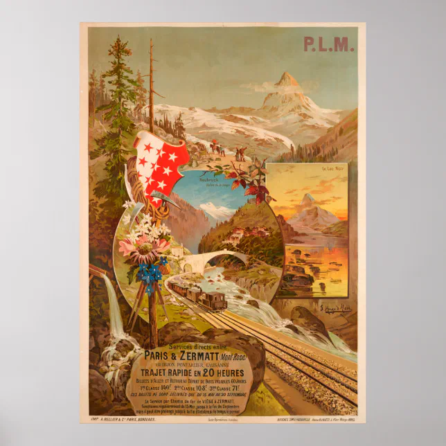Zermatt Vintage Travel Poster | Zazzle