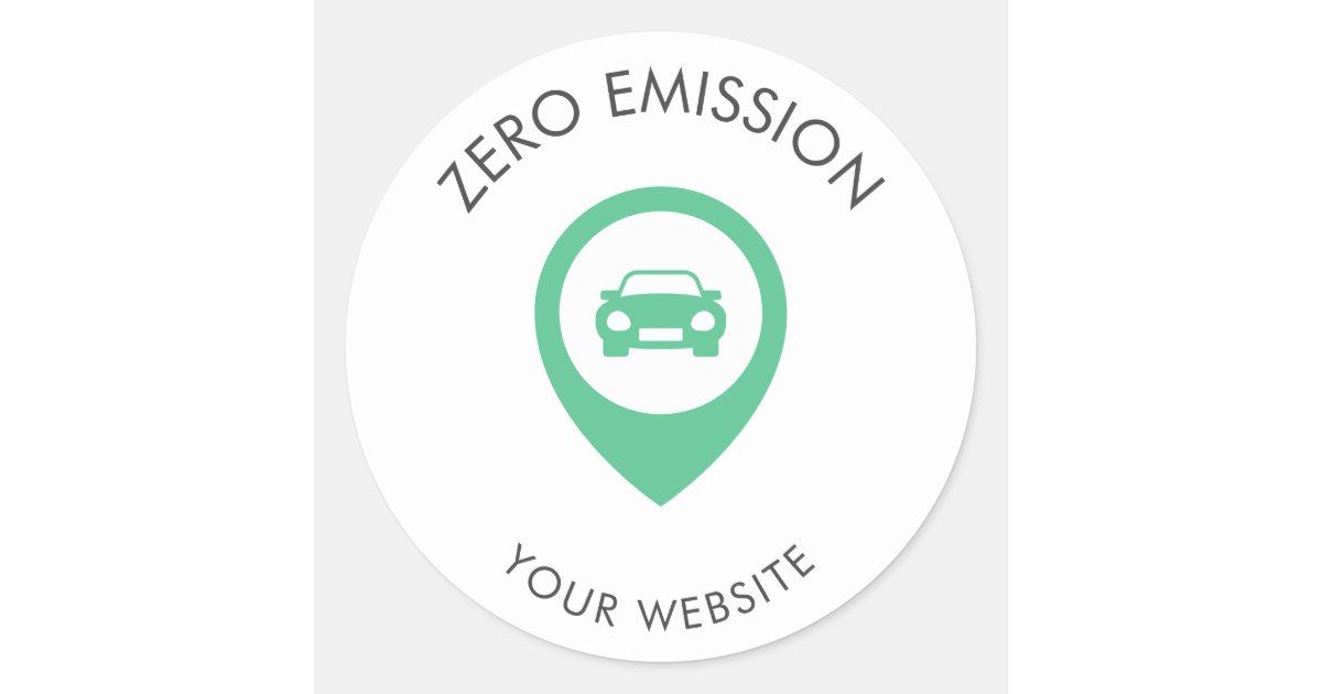 Zero emission Simple text Classic Round Sticker | Zazzle