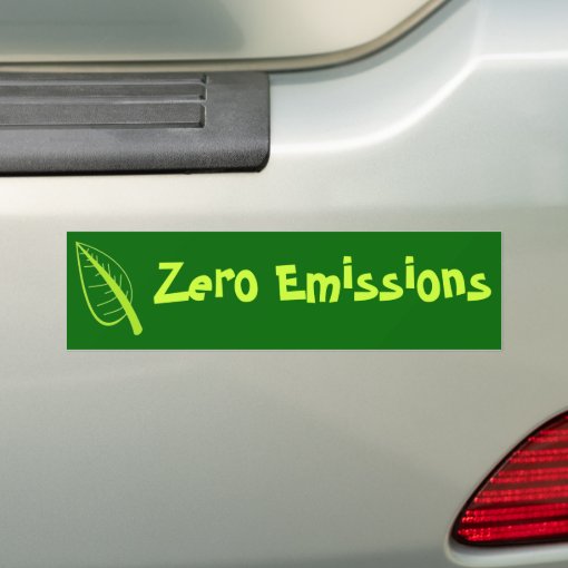 Zero Emissions Bumper Sticker | Zazzle