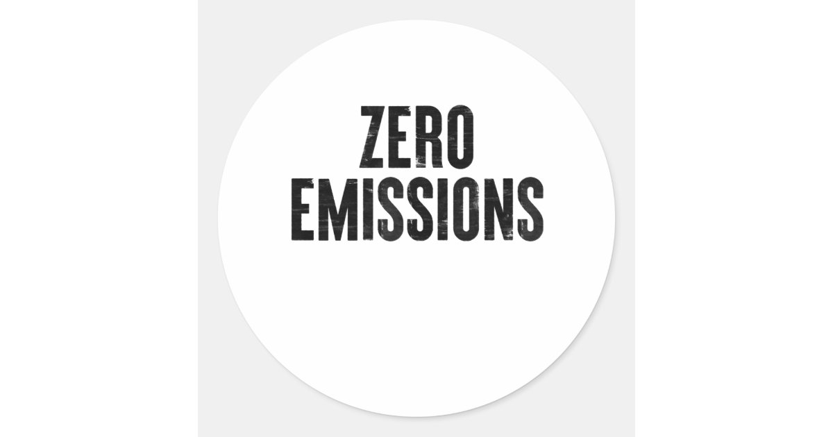 Zero Emissions Electric Vehicle EV Gift Classic Round Sticker | Zazzle