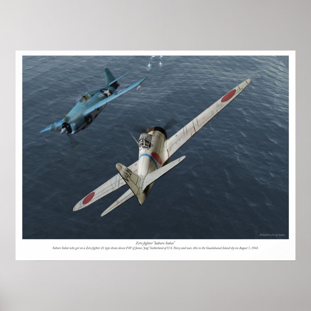 Zero fighter ”Saburo Sakai ” Poster | Zazzle