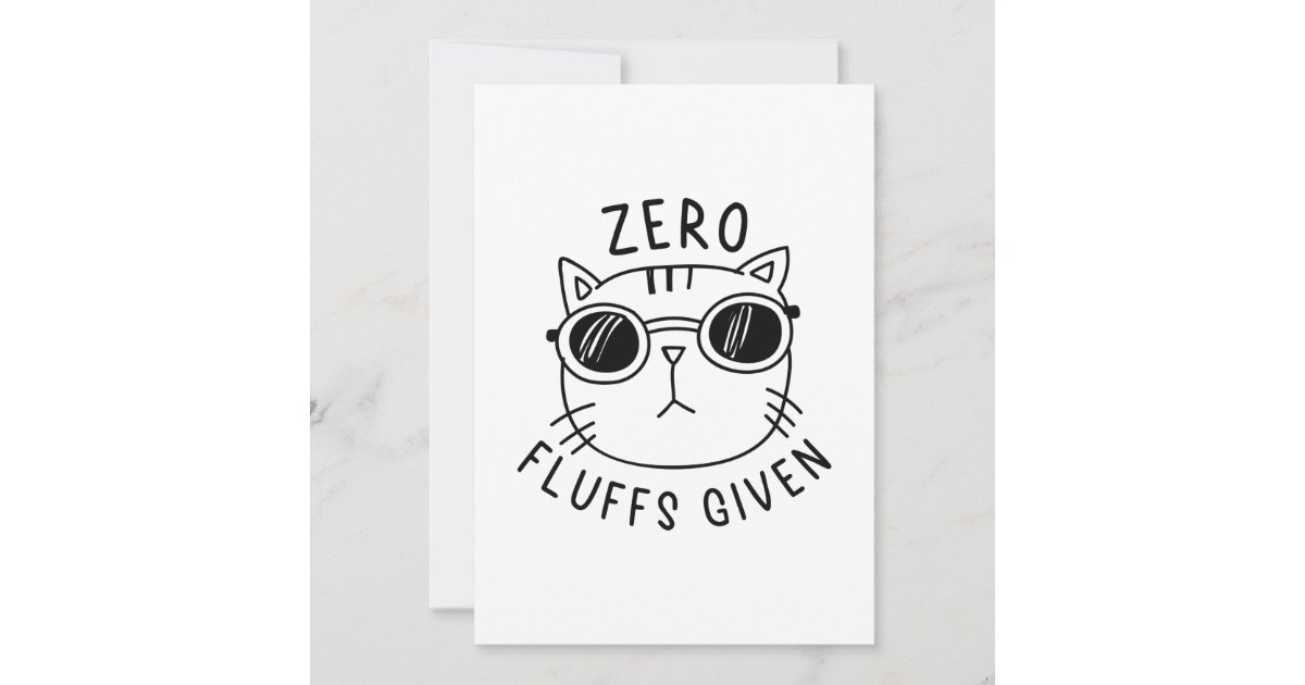 Zero Fluffs Given Thank You Card | Zazzle