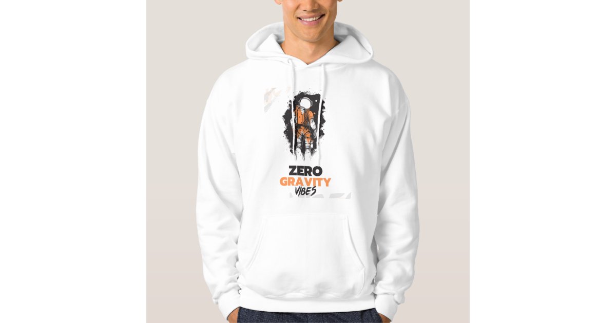 Zero gravity vibes space motivational captioned hoodie | Zazzle