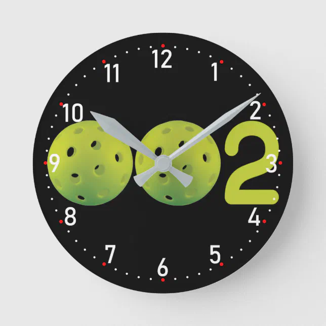 Zero Zero Two - pickleball score Round Clock | Zazzle