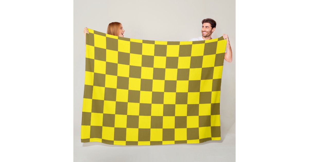Zest and Acid Checkerboard Fleece Blanket | Zazzle