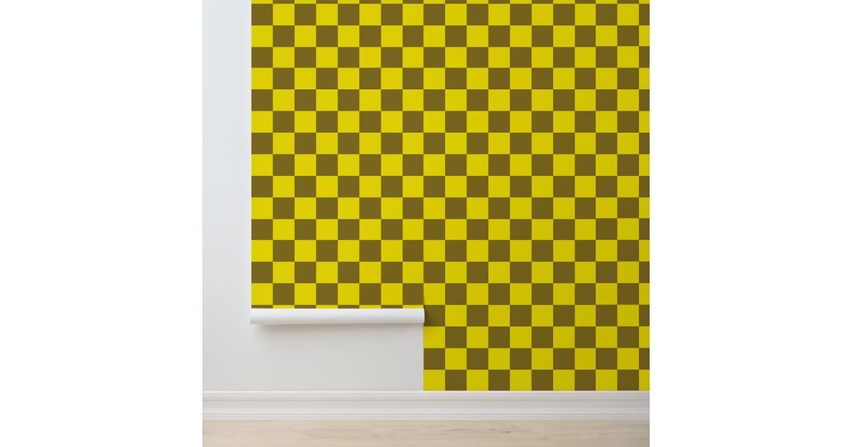 Zest and Acid Checkerboard Wallpaper | Zazzle