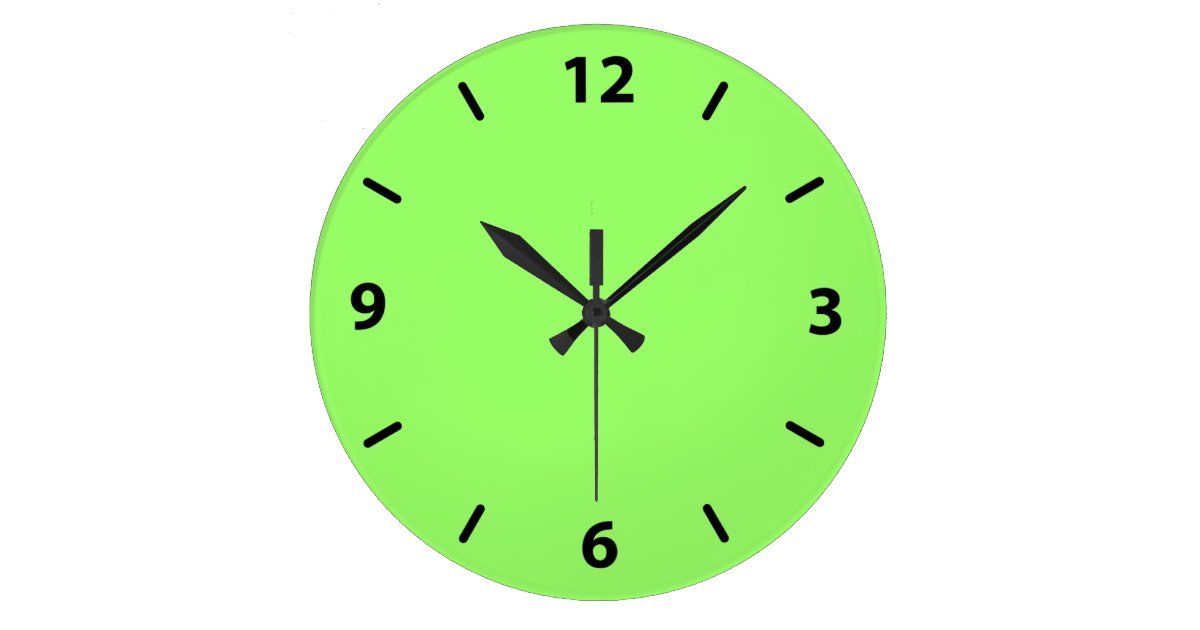 Zesty Key Lime Color Large Clock | Zazzle.com