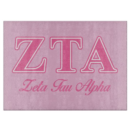 Zeta Tau Alpha Pink Letters Cutting Board | Zazzle.com