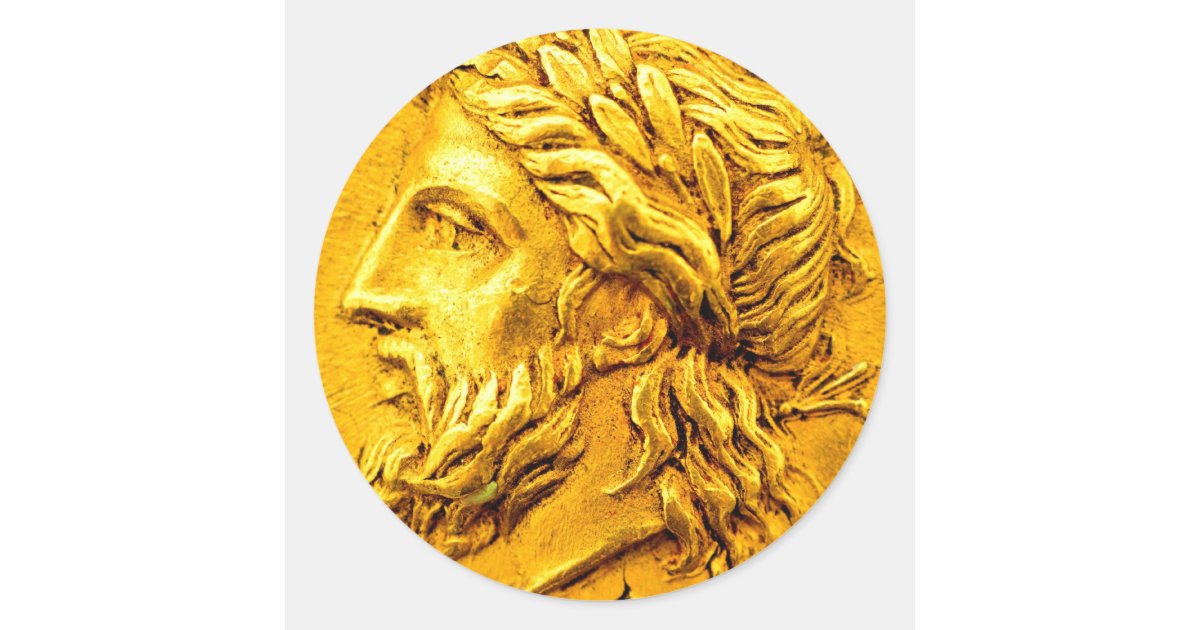 Zeus Gold Coin Rewards Sticker | Zazzle