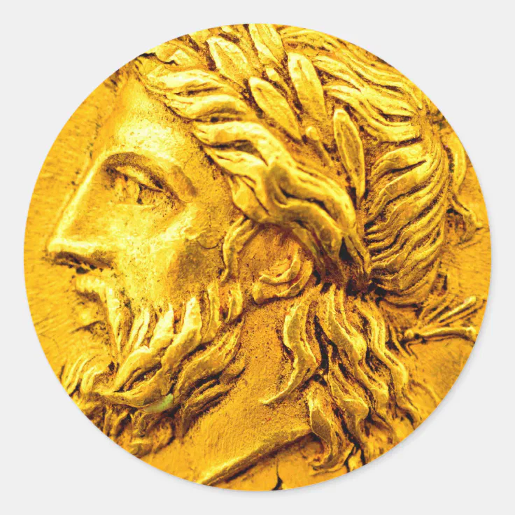 Zeus Gold Coin Rewards Sticker | Zazzle