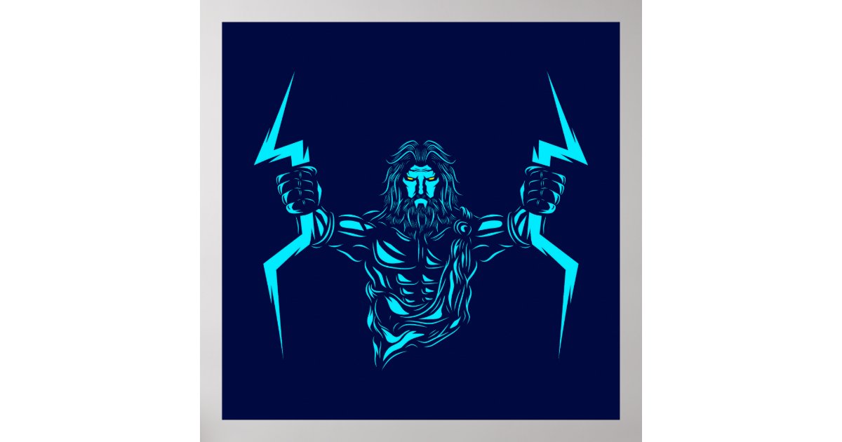 Zeus mythology pop art poster | Zazzle
