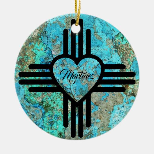 Zia Heart Custom Name Christmas Tree Ornament | Zazzle