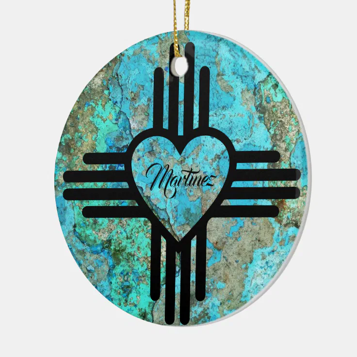 Zia Heart Custom Name Christmas Tree Ornament | Zazzle