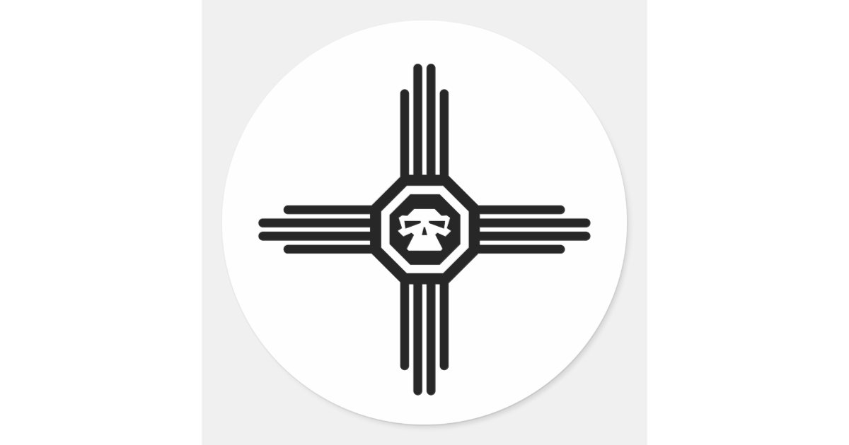 zia skull 1 classic round sticker | Zazzle