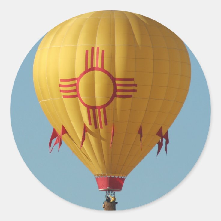 Zia Sun Symbol Hot Air Balloon Sticker | Zazzle