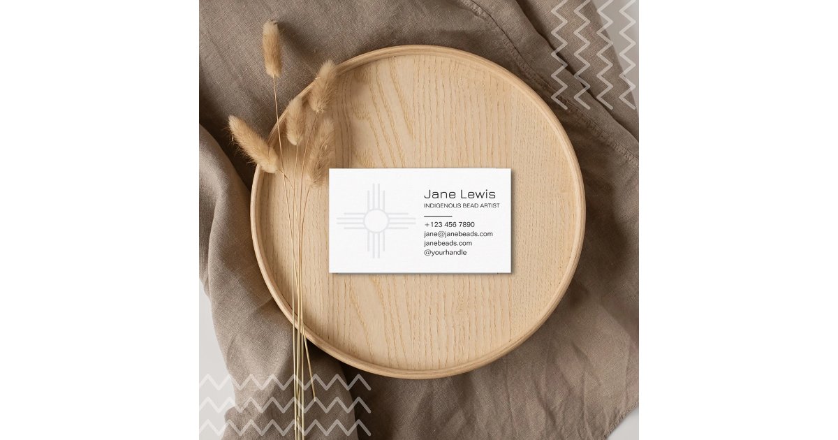Zia Sun Symbol Illustration Native Indigenous Art Business Card | Zazzle