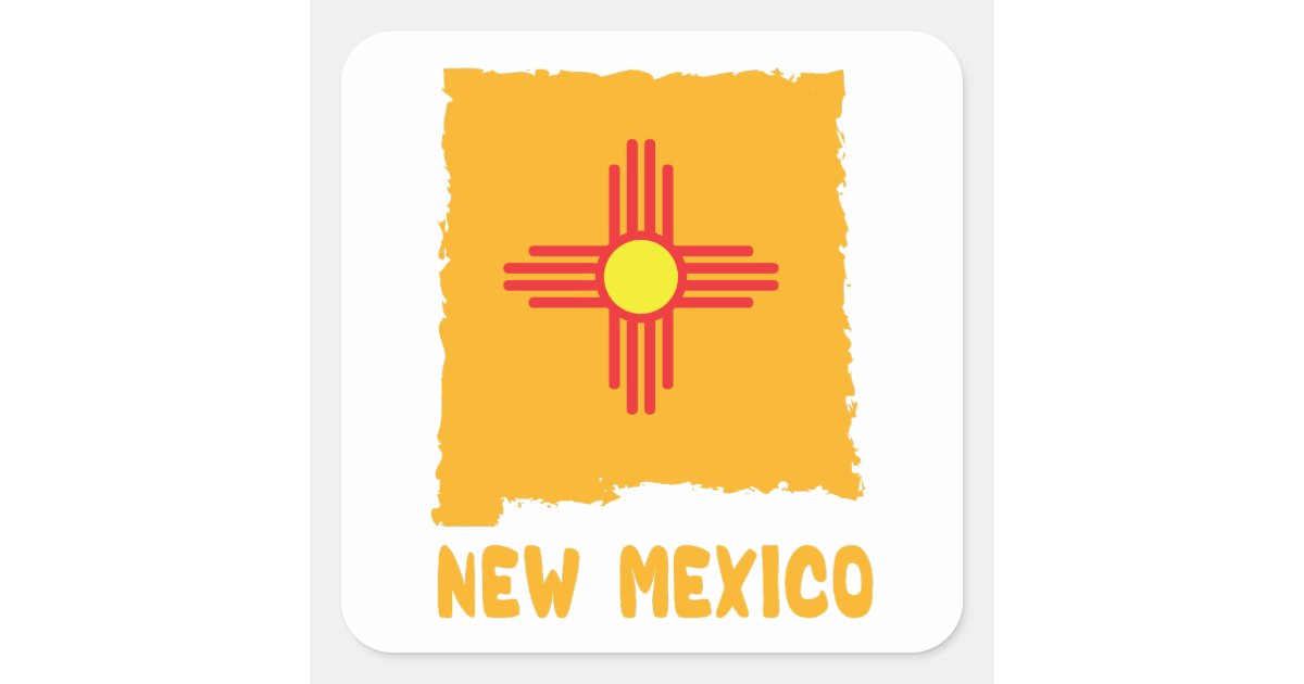 zia symbol | new mexico zia symbol square sticker | Zazzle