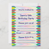 Zig Zag Rainbow Birthday Invitation | Zazzle