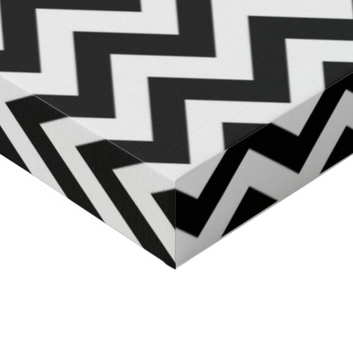 Zigzag Pattern Black And White Chevron Faux Canvas Print | Zazzle