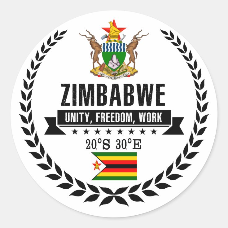 Zimbabwe Classic Round Sticker | Zazzle