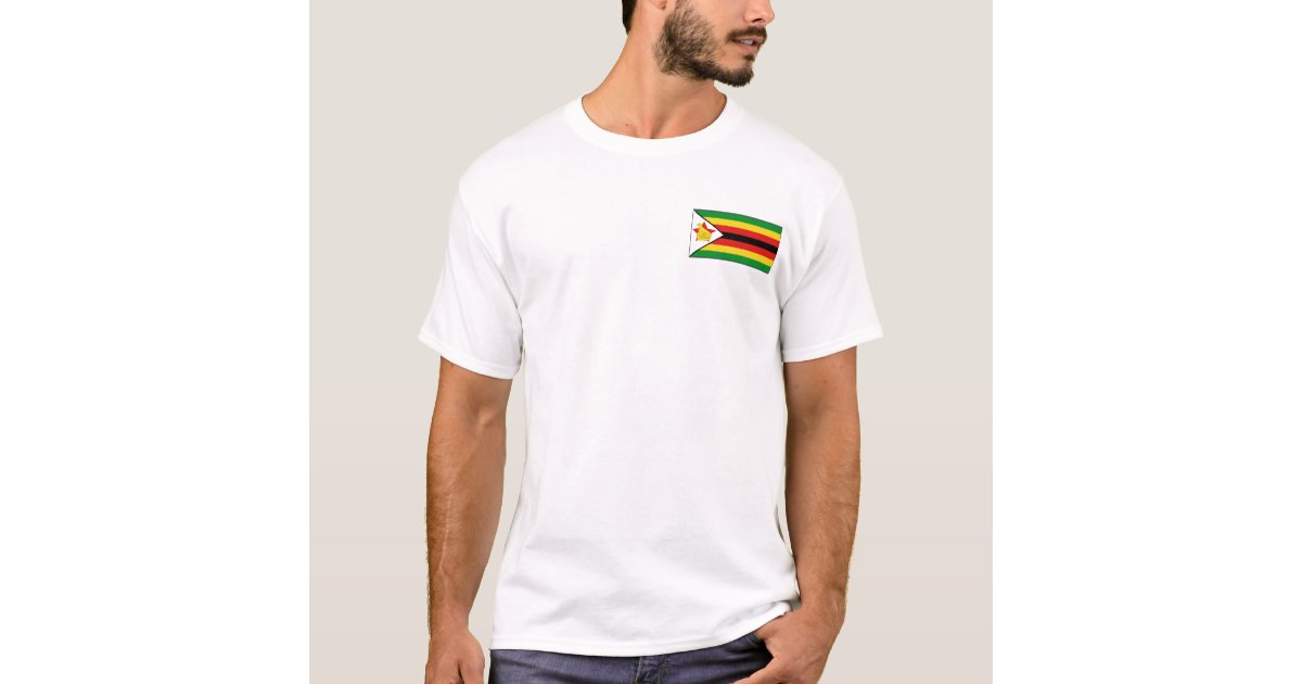 Zimbabwe Flag and Map T-Shirt | Zazzle