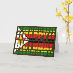 Zimbabwe Flag Birthday Card | Zazzle