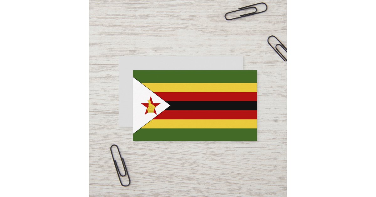 Zimbabwe flag business card | Zazzle