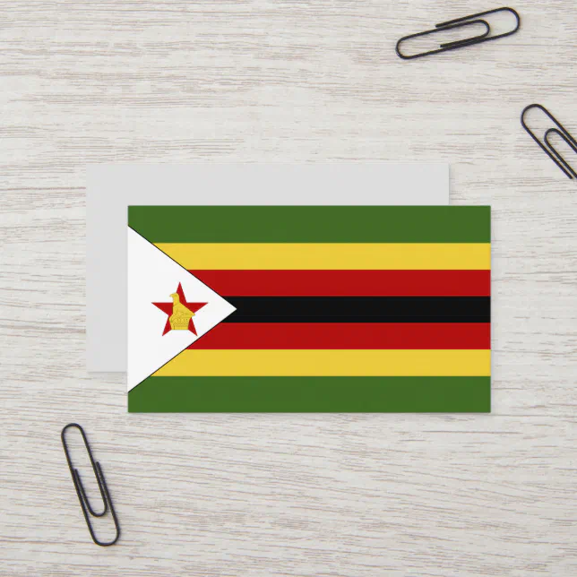 Zimbabwe flag business card | Zazzle