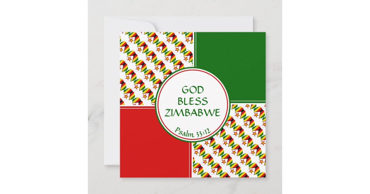 ZIMBABWE FLAG Custom Birthday Greeting Holiday Card | Zazzle
