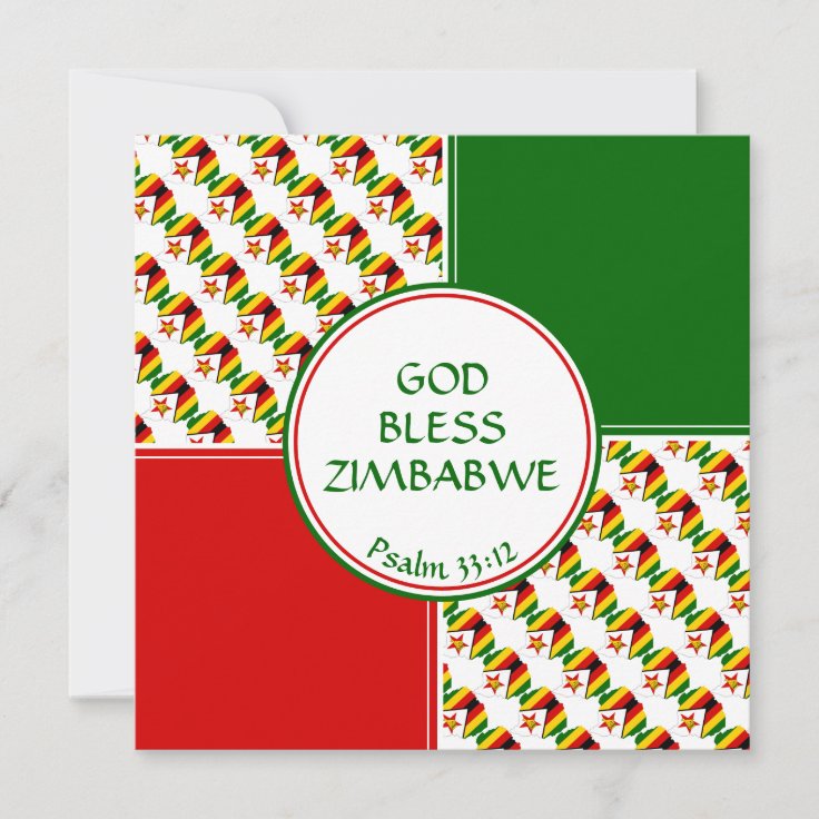 ZIMBABWE FLAG Custom Birthday Greeting Holiday Card | Zazzle
