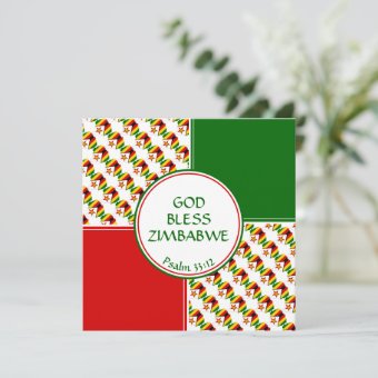 ZIMBABWE FLAG Custom Birthday Greeting Holiday Card | Zazzle