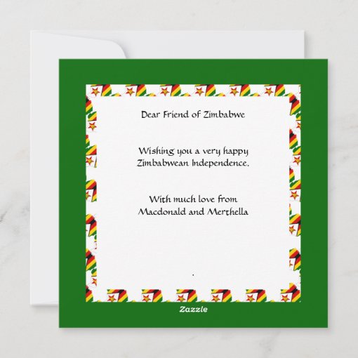 ZIMBABWE FLAG Custom Birthday Greeting Holiday Card | Zazzle