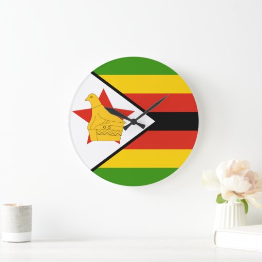Zimbabwe Flag Large Clock | Zazzle