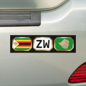 Zimbabwe Flag Map Code Bumper Sticker | Zazzle