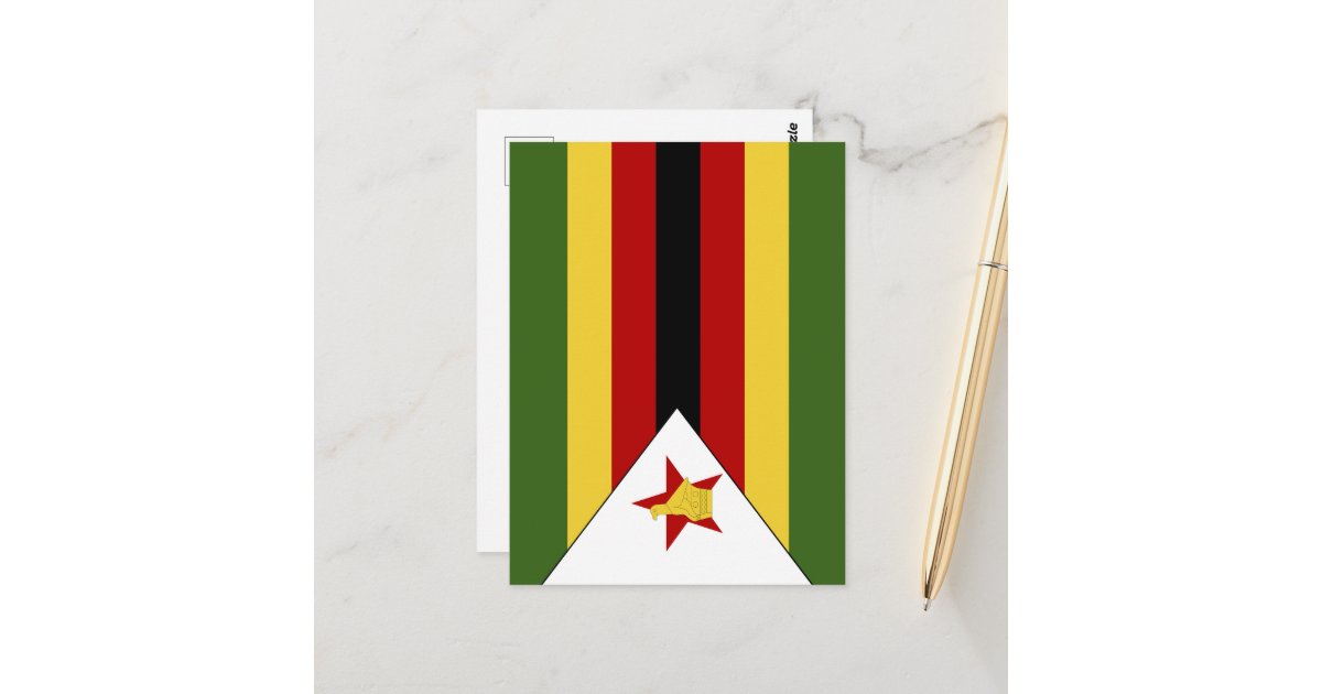 Zimbabwe flag postcard | Zazzle