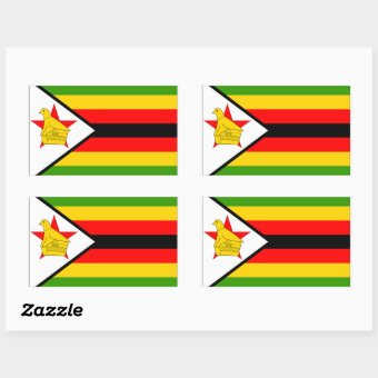Zimbabwe Flag Rectangular Sticker | Zazzle