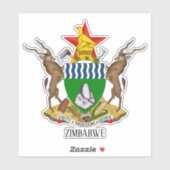 Zimbabwe National Coat Of Arms Patriotic Sticker | Zazzle