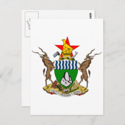 Zimbabwe Official Coat Of Arms Heraldry Symbol Postcard | Zazzle