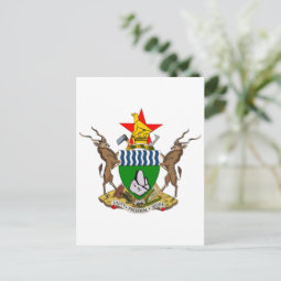 Zimbabwe Official Coat Of Arms Heraldry Symbol Postcard | Zazzle