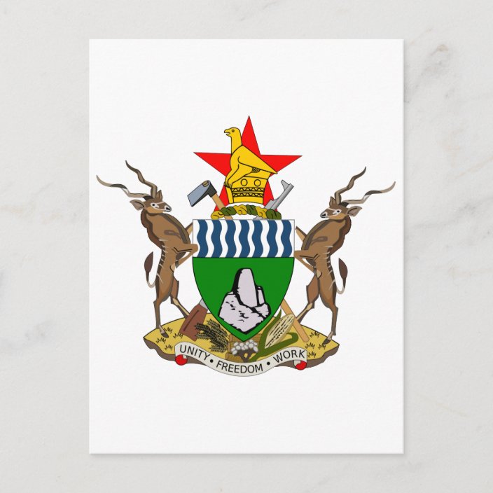 Zimbabwe Official Coat Of Arms Heraldry Symbol Postcard | Zazzle.com