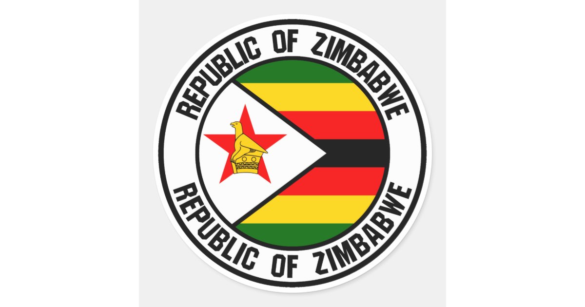 Zimbabwe Round Emblem Classic Round Sticker | Zazzle