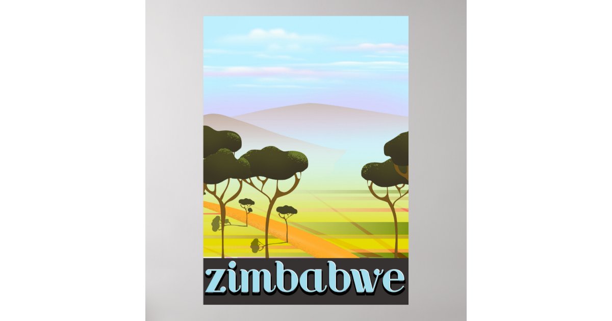 Zimbabwe vacation travel poster | Zazzle