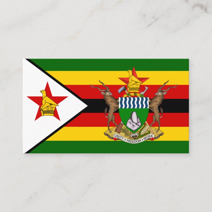 Zimbabwean Flag & Coat of Arms, Flag of Zimbabwe Business Card | Zazzle.com