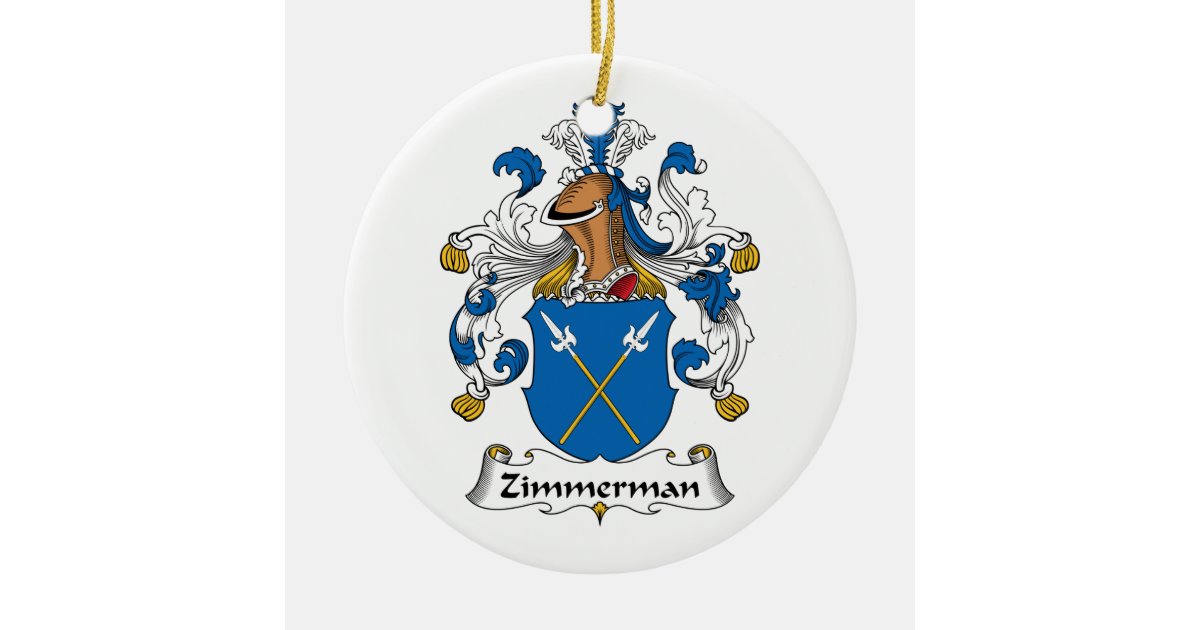 Zimmerman Family Crest Ceramic Ornament | Zazzle