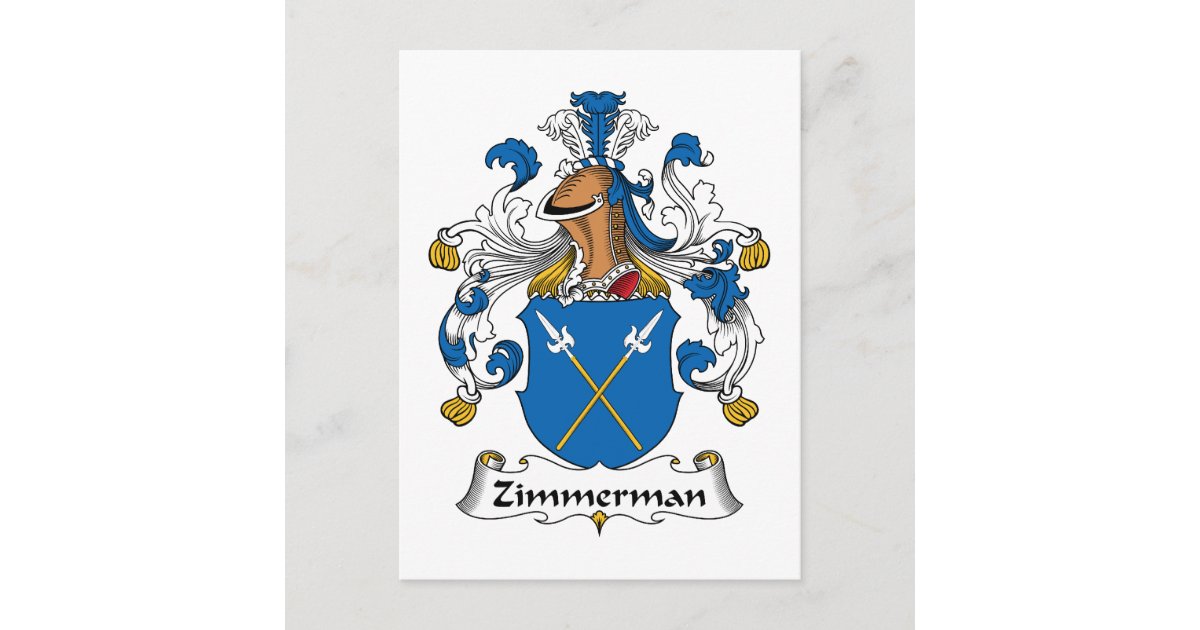 Zimmerman Family Crest Postcard | Zazzle